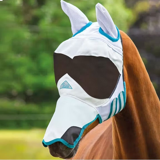 Shires Sun Shade Fly Mask White