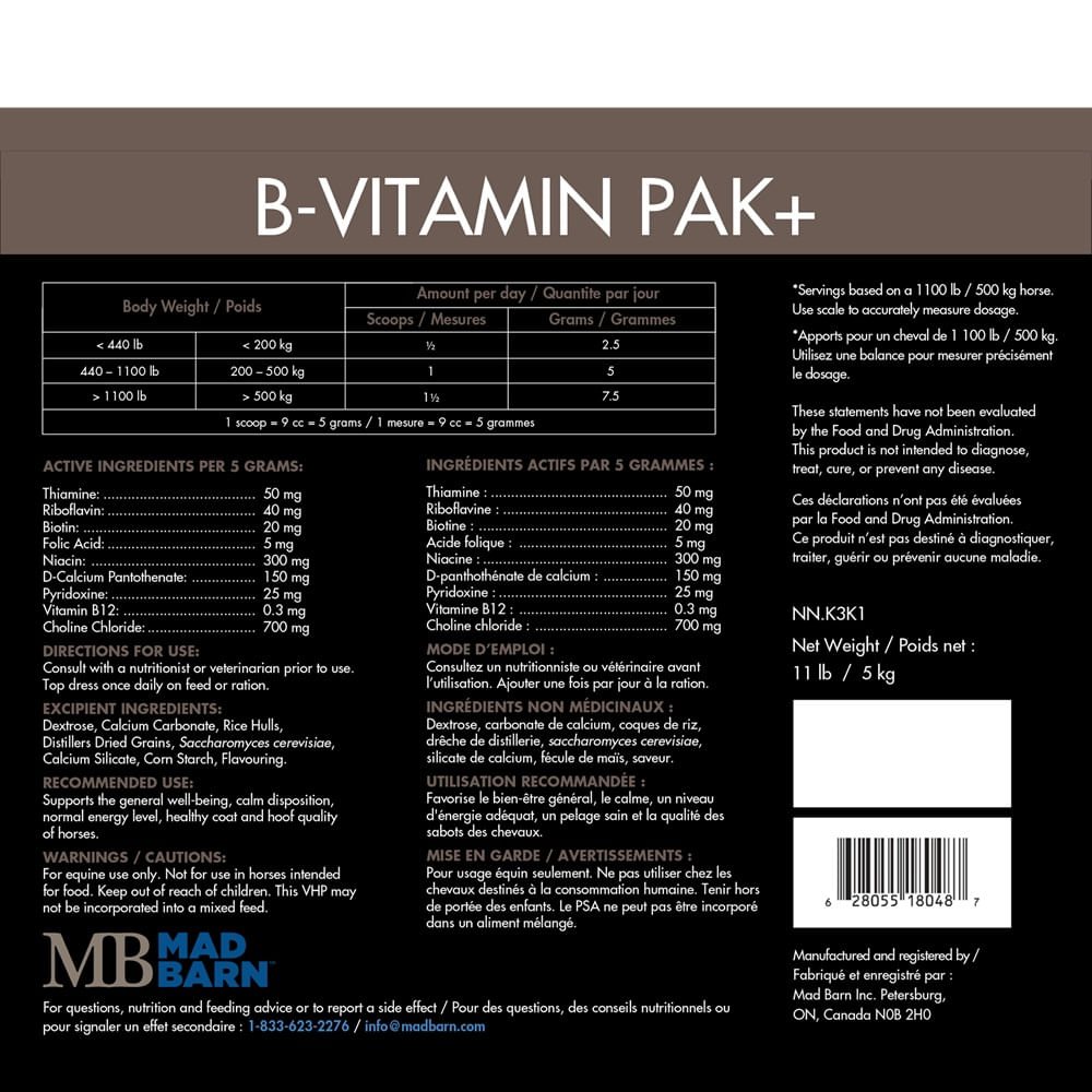 , Mb B-vitamin Pak, Mad Barn B-vitamin