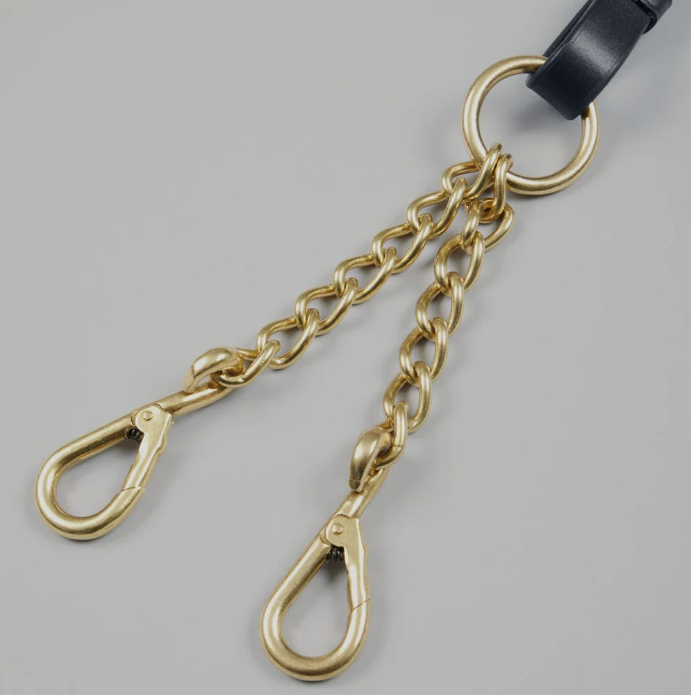 , Leather Lead Coupling Chain-bk, Premier Equine 8098-black